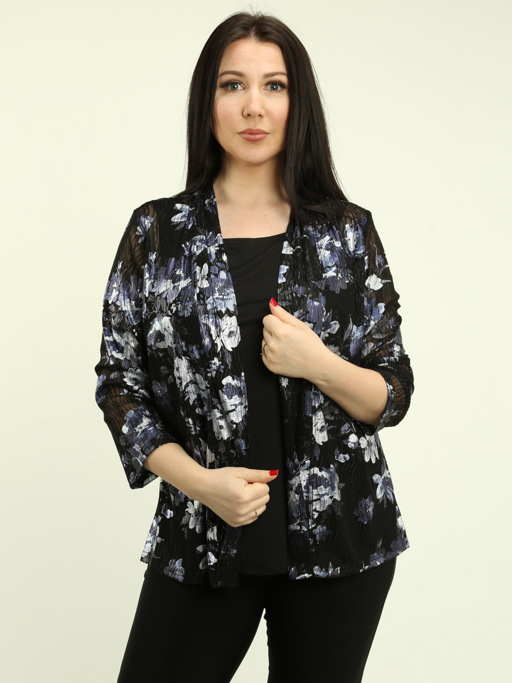Floral Mesh Foil Fooler Top – Annabella.ca